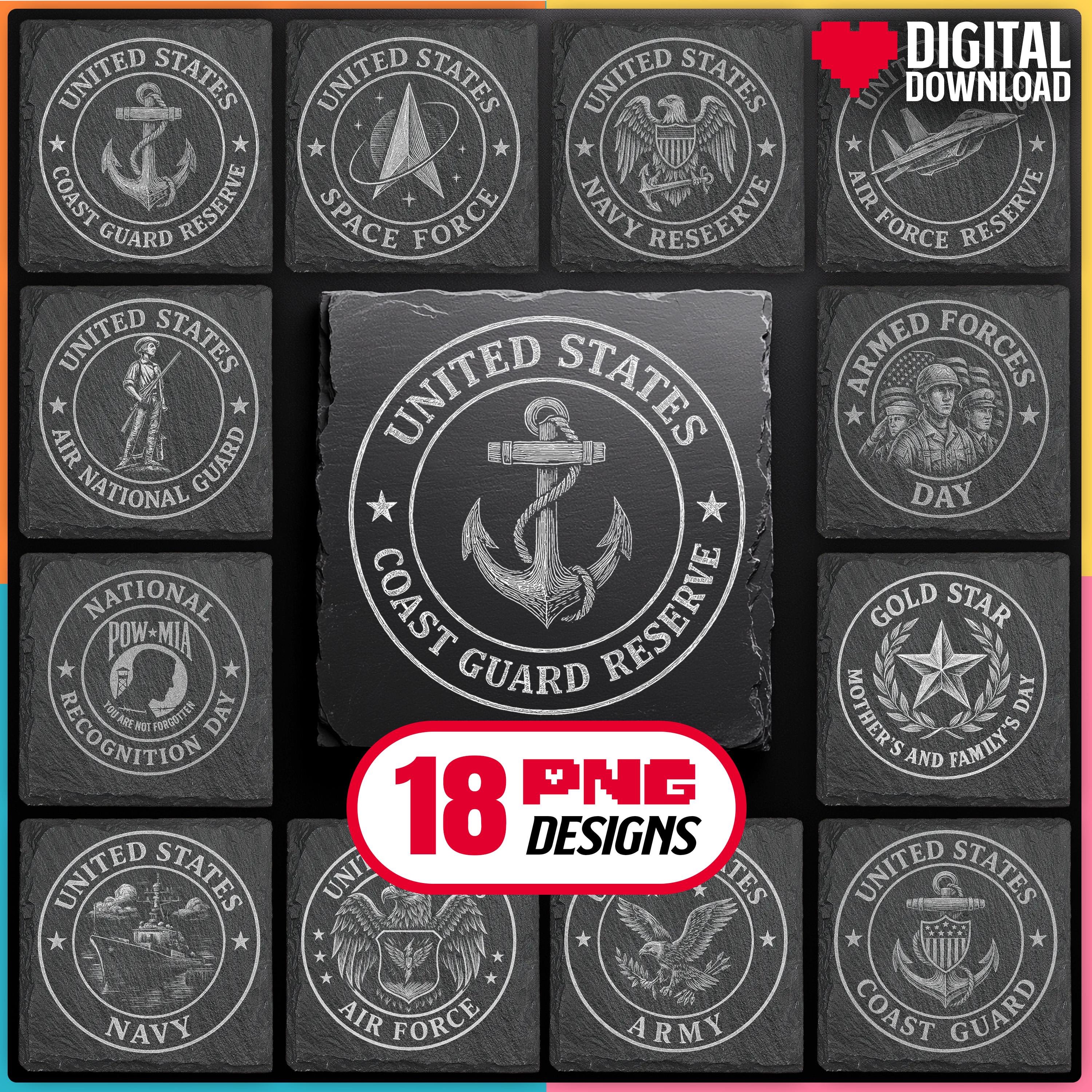 American Military Logos Laser Engraving PNG Bundle Digital Download for ...