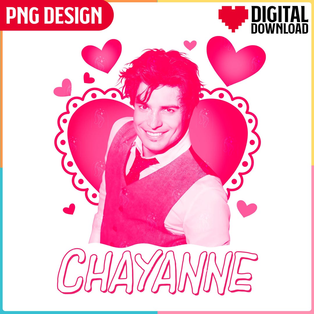 Chayanne Valentines Design With Pink Heart Png Digital Download for ...