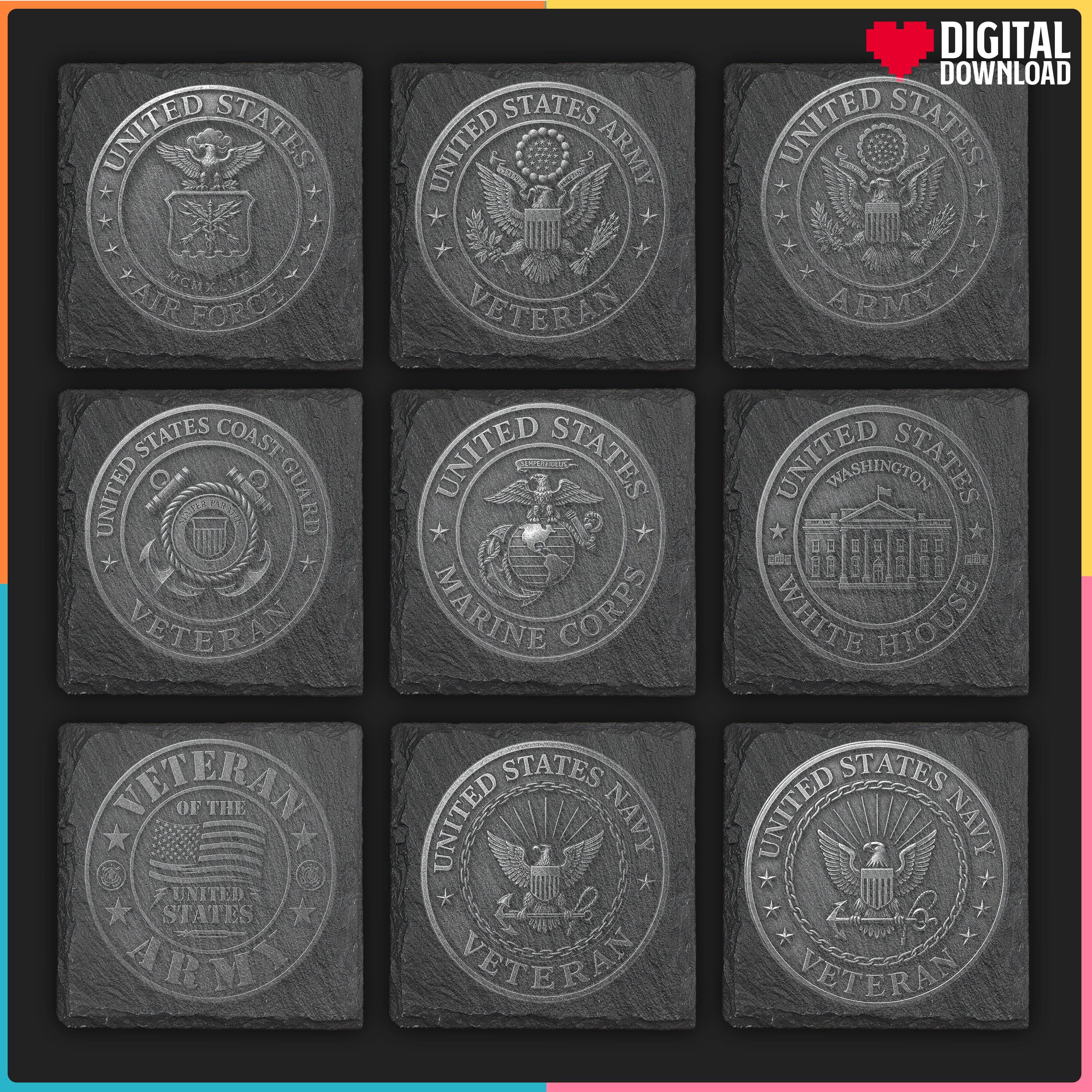 American Military Logos Laser Engraving PNG Bundle Digital Download for ...