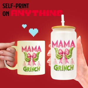 Grinch Mama Png for Digital Download Coquette Pink Christmas or ...