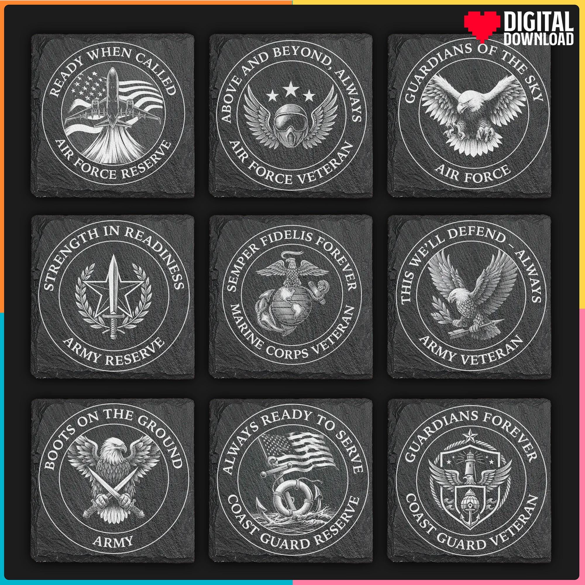 American Military Logos Laser Engraving PNG Bundle Digital Download ...