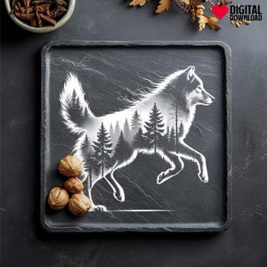 Wolf Laser Engraving Png, Cnc File, Digital Download for Glowforge ...