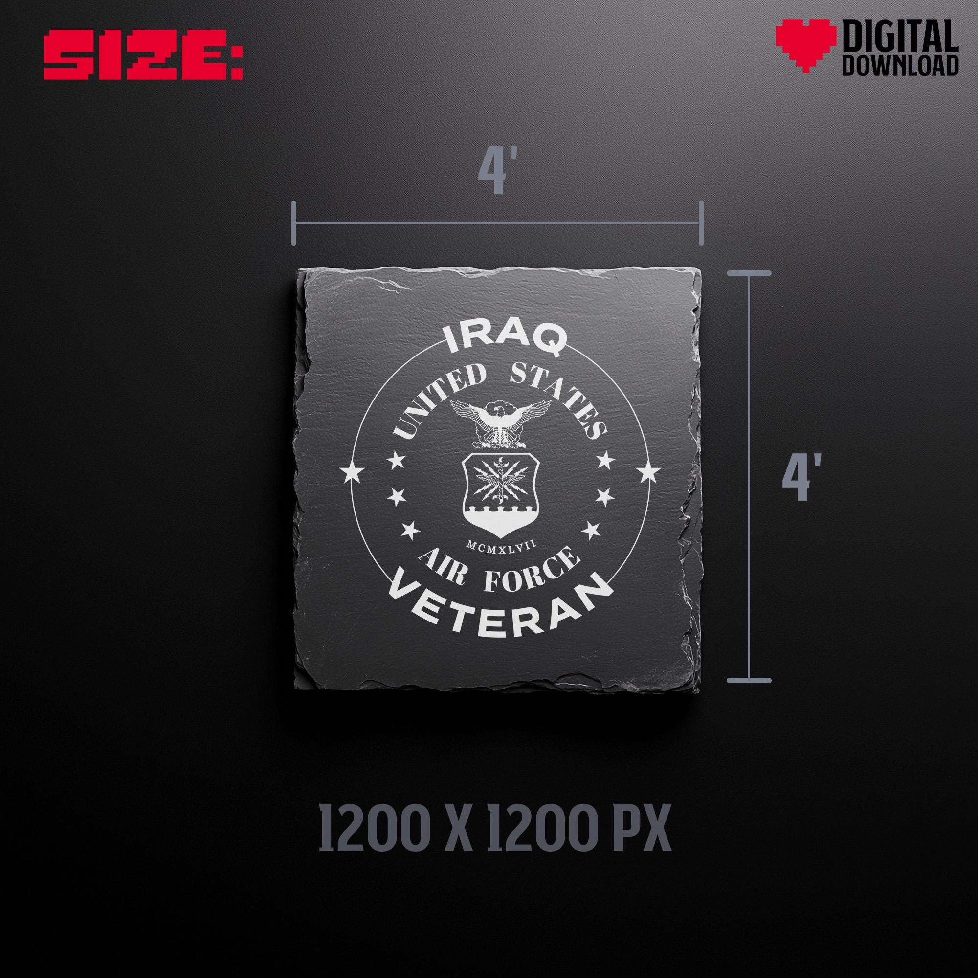 Iraq Veteran Military Logos PNG Bundle for Laser Engraving on Slate ...