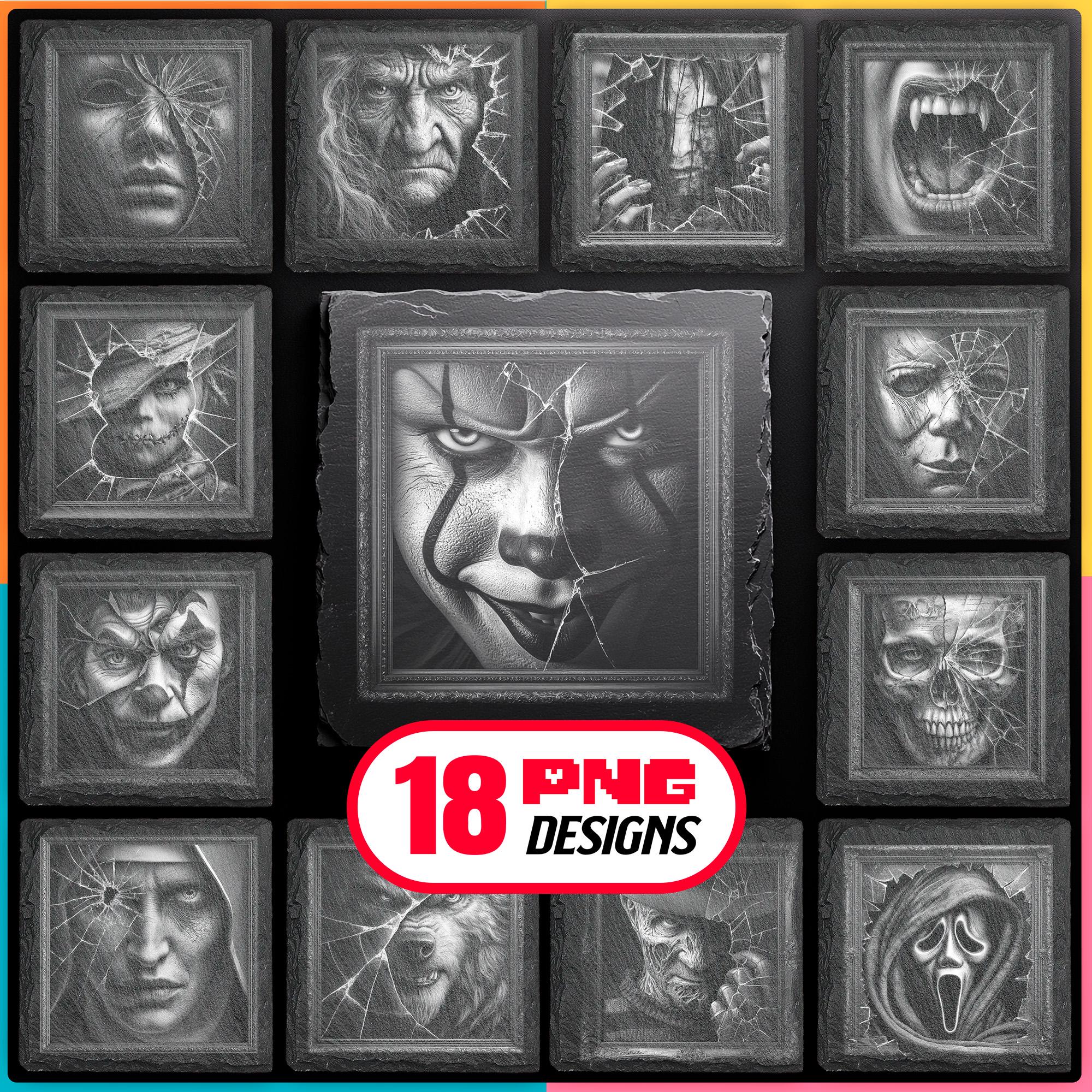 Halloween 3D Illusion Laser Files PNG Bundle for Engraving Digital ...