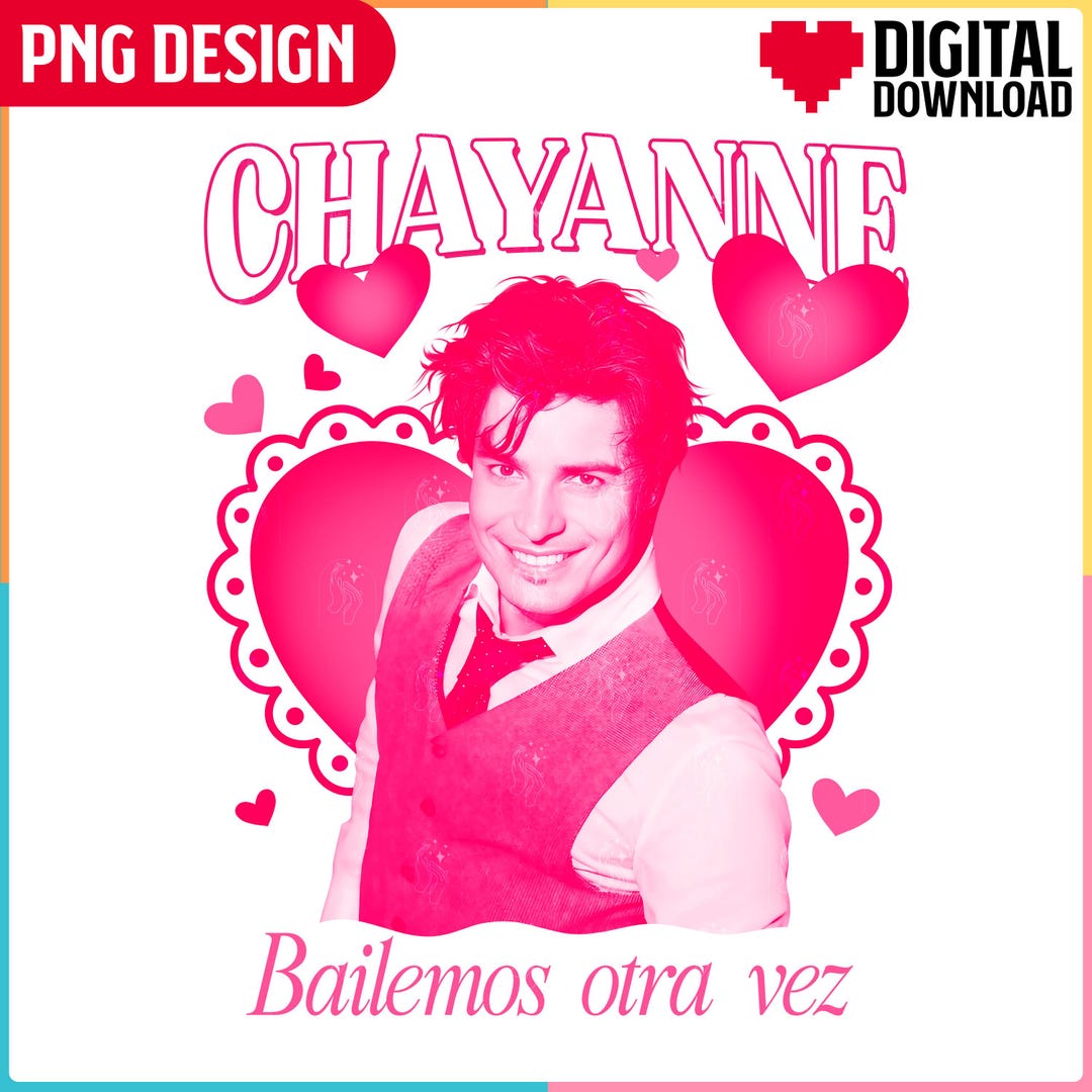 Chayanne Valentines Design With Pink Heart Png Digital Download for ...