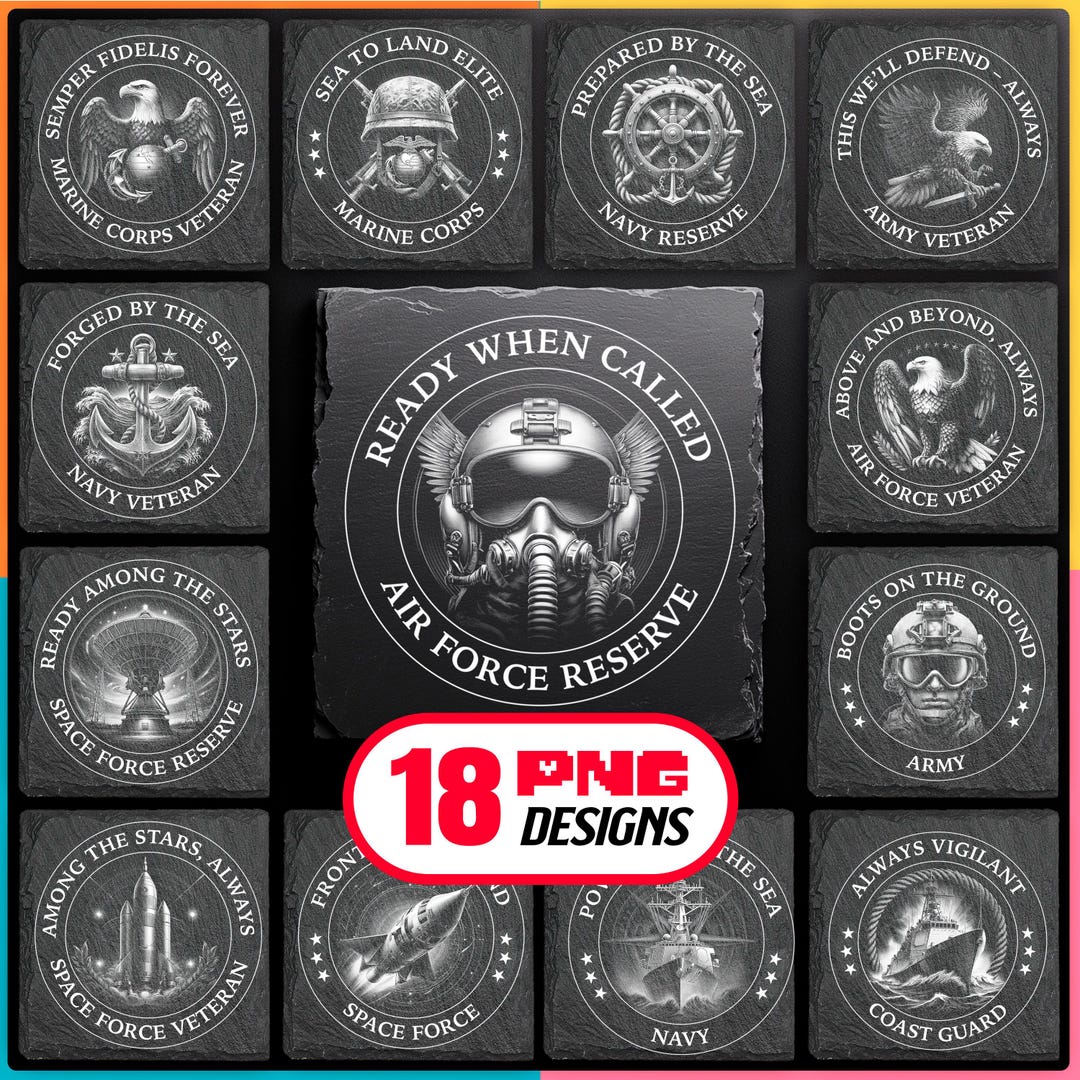 American Military Logos Laser Engraving Files Bundle - US Patriotic ...