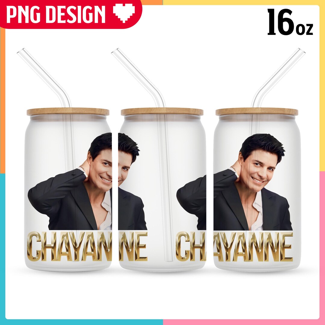 Chayanne 16 Oz Uv Dtf Can Glass Wrap PNG Digital Download for Fans Gift ...