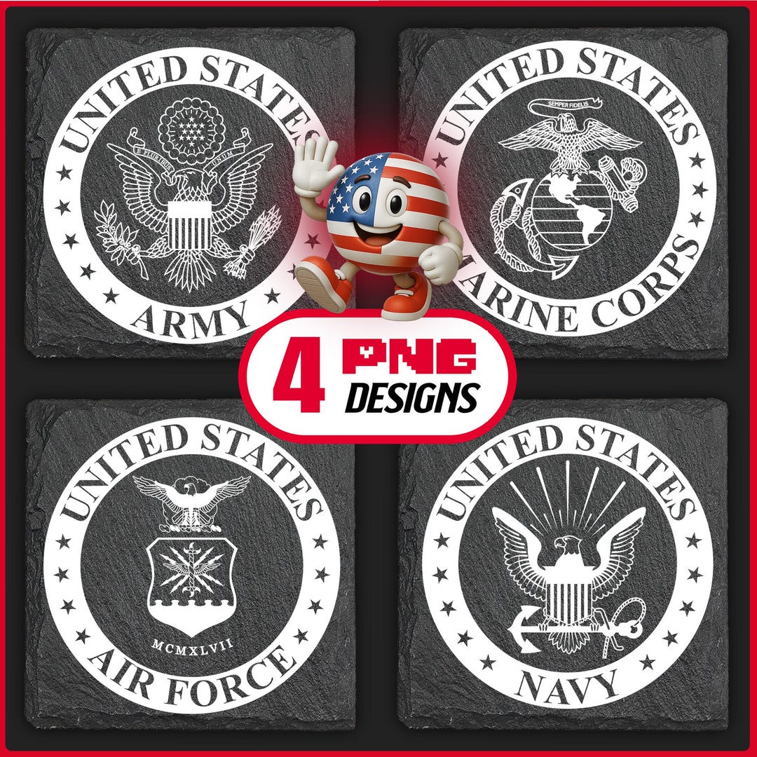 American Military Logos Laser Engraving PNG Bundle Digital Download for ...