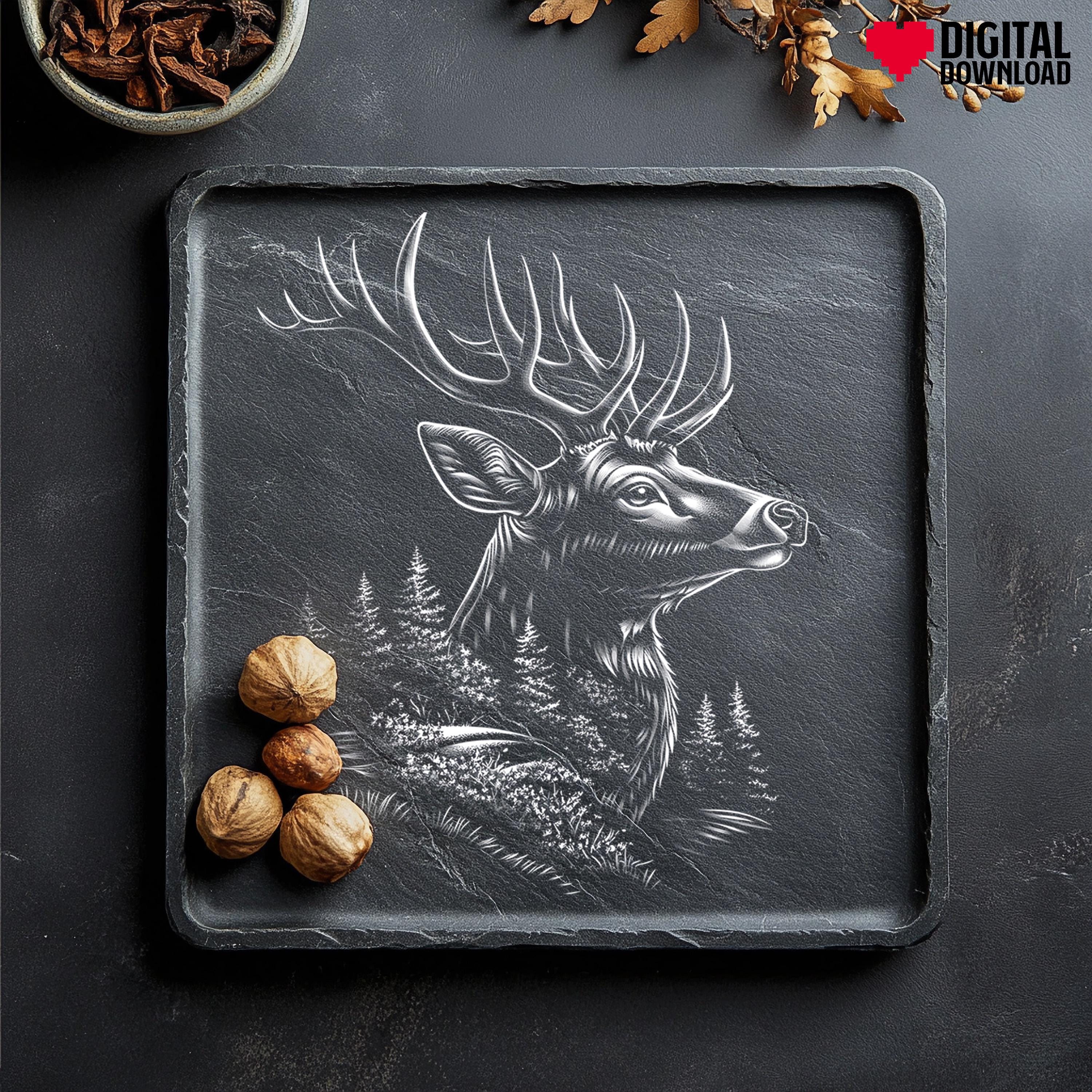 Deer Laser Png Files Bundle for Engraving Digital Download for Animal ...