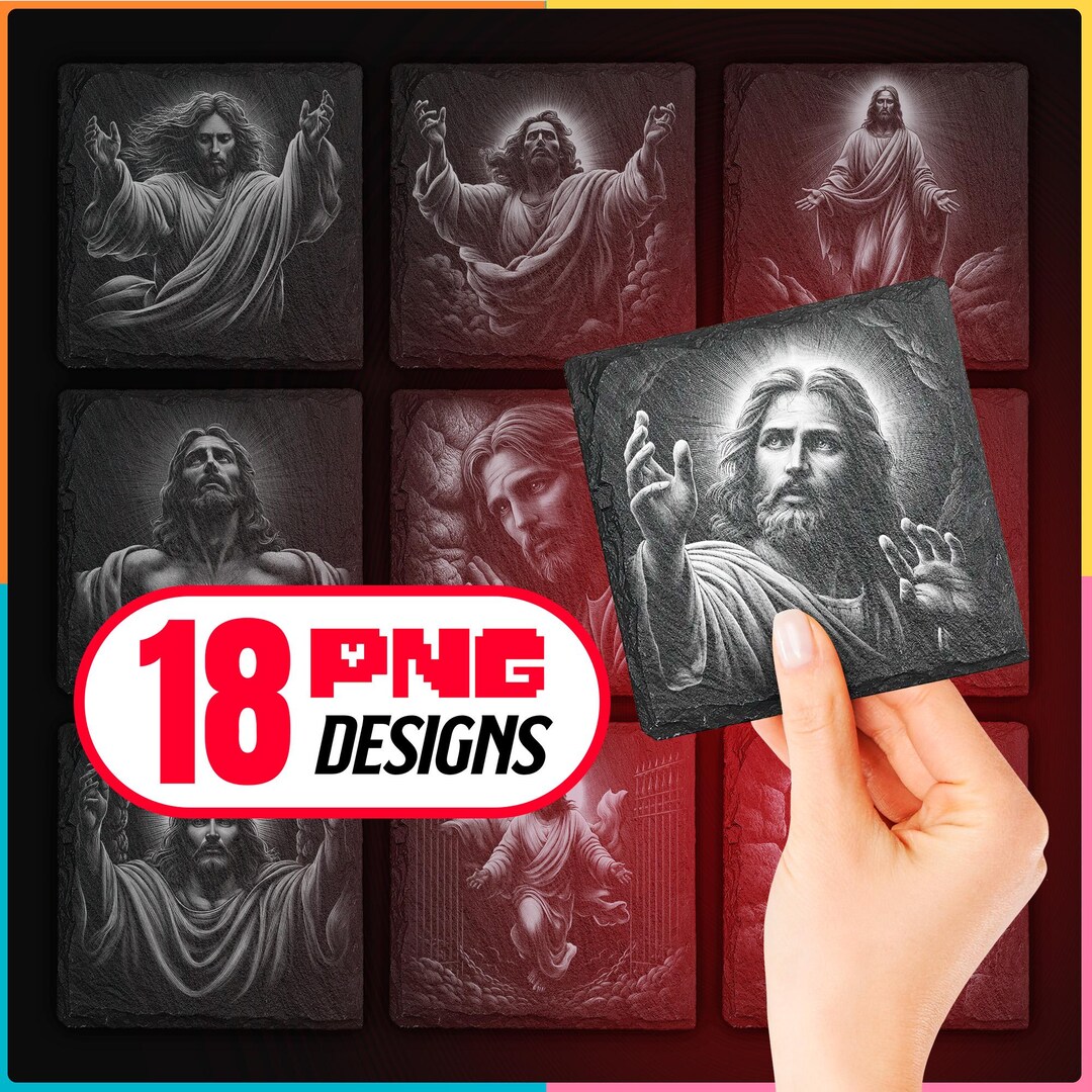 Jesus Slate Coaster Designs — Christian Religion Laser Engraving PNG ...