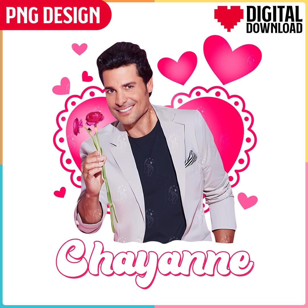 Chayanne Valentines Design With Pink Heart Png Digital Download for ...