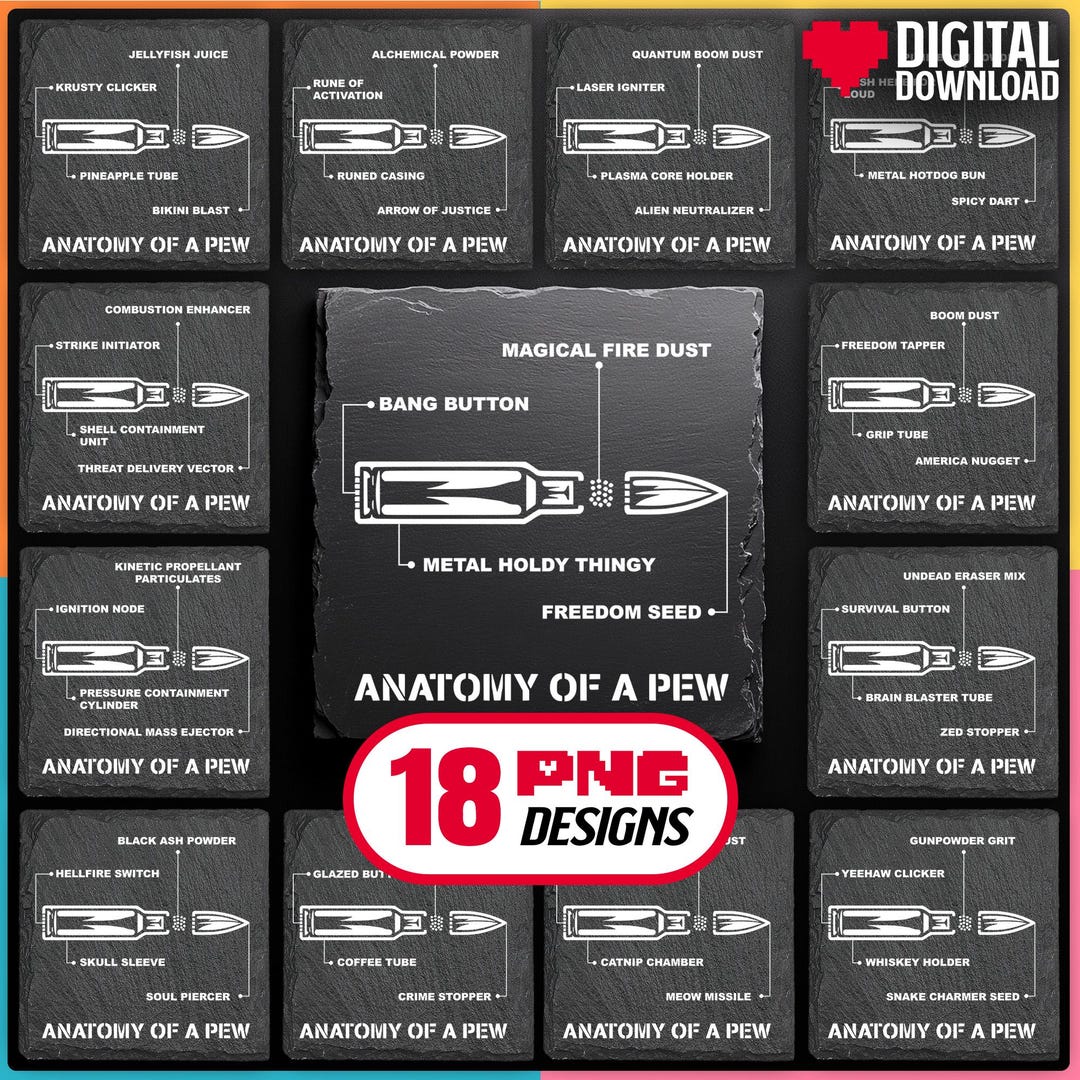 Anatomy of a Pew Laser Engraving PNG – Military Sarcastic Bundle for ...