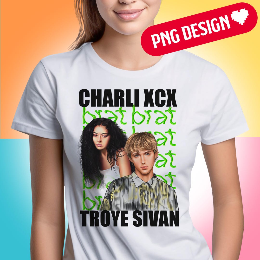 Charli Xcx and Troye Sivan Png Digital Download for Print Trendy Concert Shirt and Merch for ...
