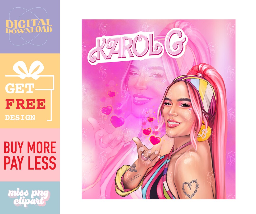 Karol G Pink Hair Png for Princess Doll Fans Digital Download - Etsy