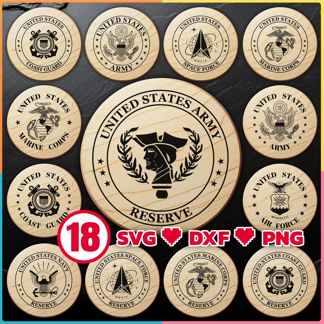 American Army Reserve Logos CNC Laser Files Bundle for Engraving on ...