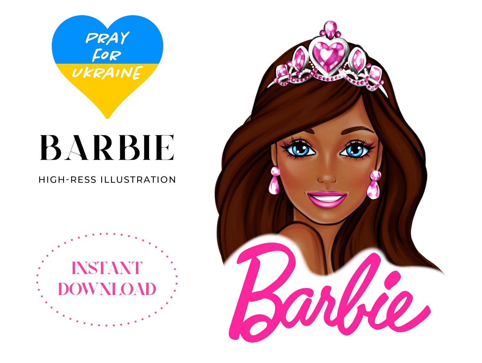 Black Barbie Doll Clipart For Barbie Birthday Party Fashion Etsy