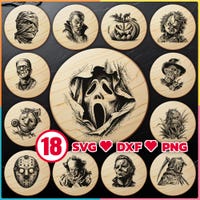 3D Horror Movies Tea Light Holder Laser Cut File, Horror Character ...