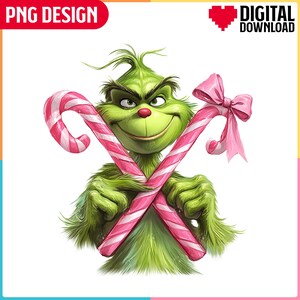 Merry Grinchmas With Preppy Bows Png Digital Download for Print ...