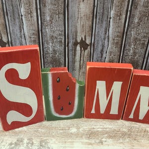 Summer Blocks - Summer Decor - Summer Signs - Wood Shelf Sitters ...