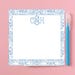 Blue & White Floral Monogram Square Notepad, Personalized Name Notepad ...