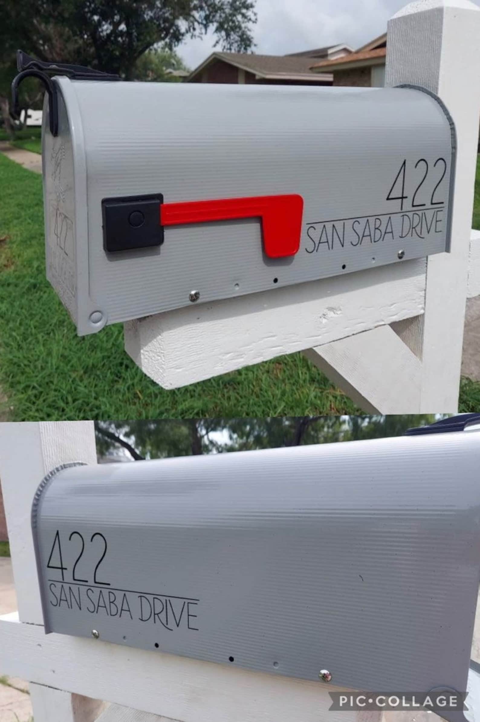 Set of Custom Mailbox Numbers With Street Address Name Decal, Modern ...