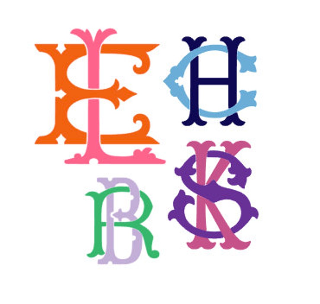 Two Color Two Letter Custom Monogram Sticker, Couples Monogram, Custom ...