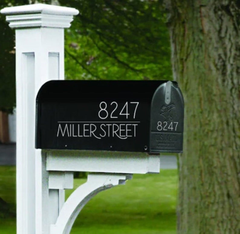 Set of Custom Mailbox Numbers With Street Address Name Decal - Etsy