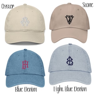 Embroidered Custom Two Letter Monogram Hat, Monogram Baseball Hat ...