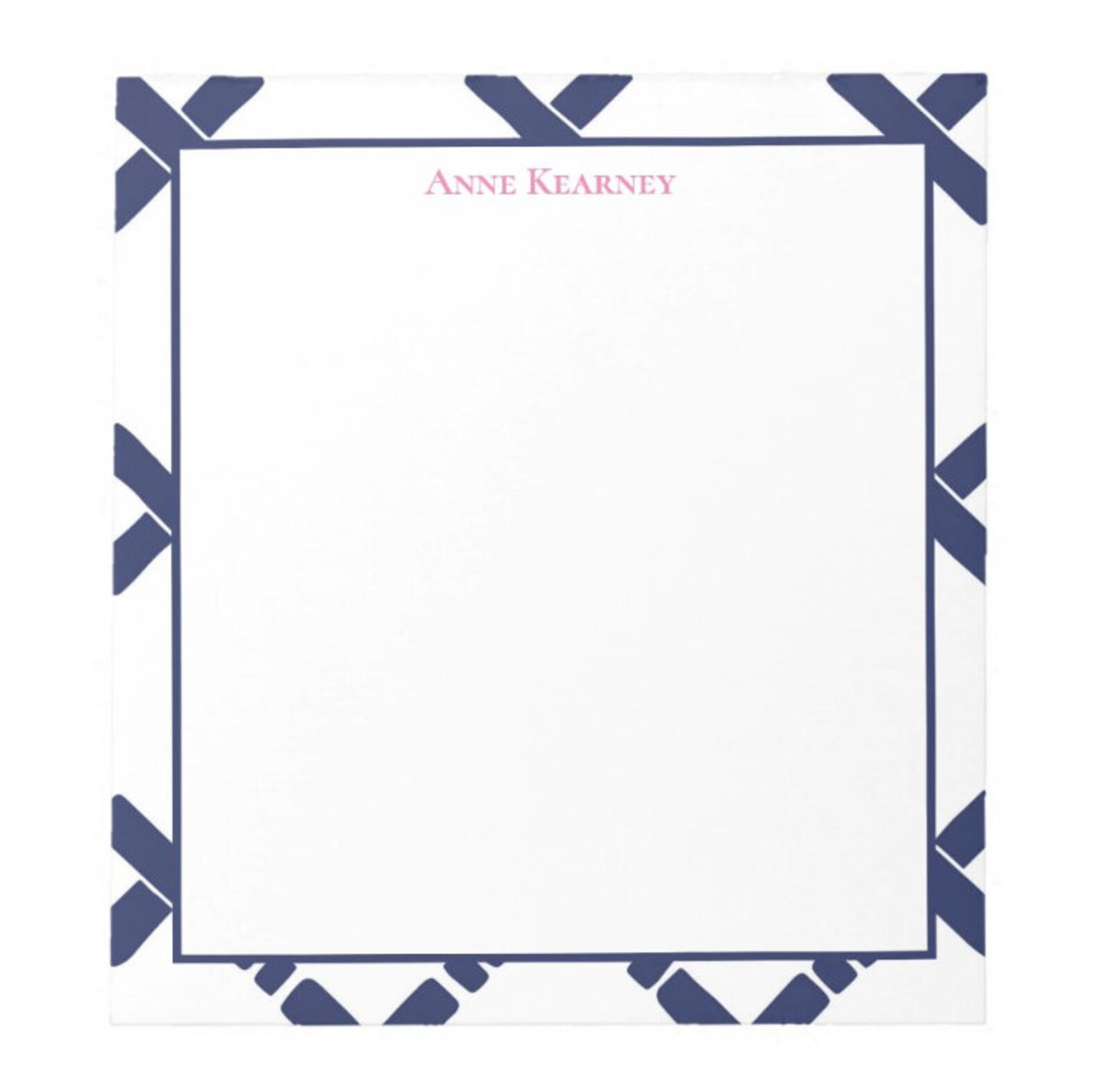 Navy Blue Bamboo Note Pad Monogram Sticky Notes Custom Two | Etsy