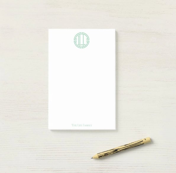 Custom Monogram Post-it® Notes Single Letter Personalized 3x3 - Etsy