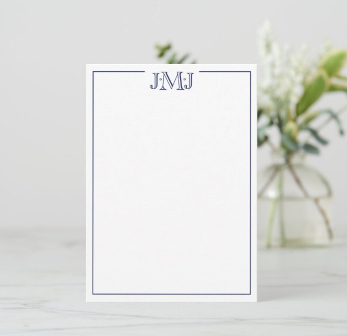 Men's Personalized Stationery Cards, Custom Monogram Note Cards ...