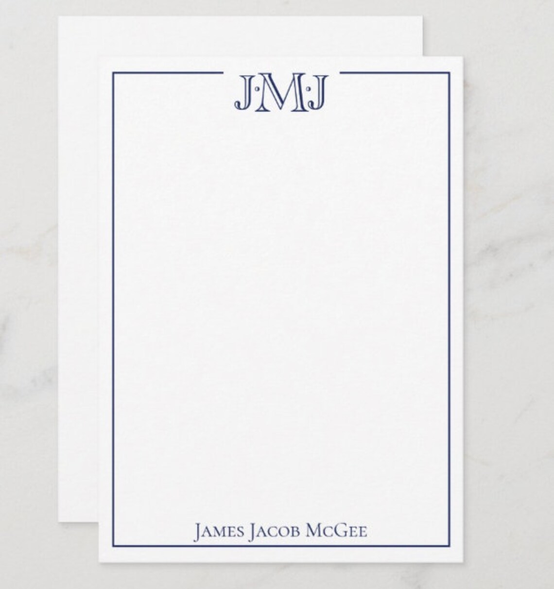Men's Personalized Stationery Cards Custom Monogram Note - Etsy