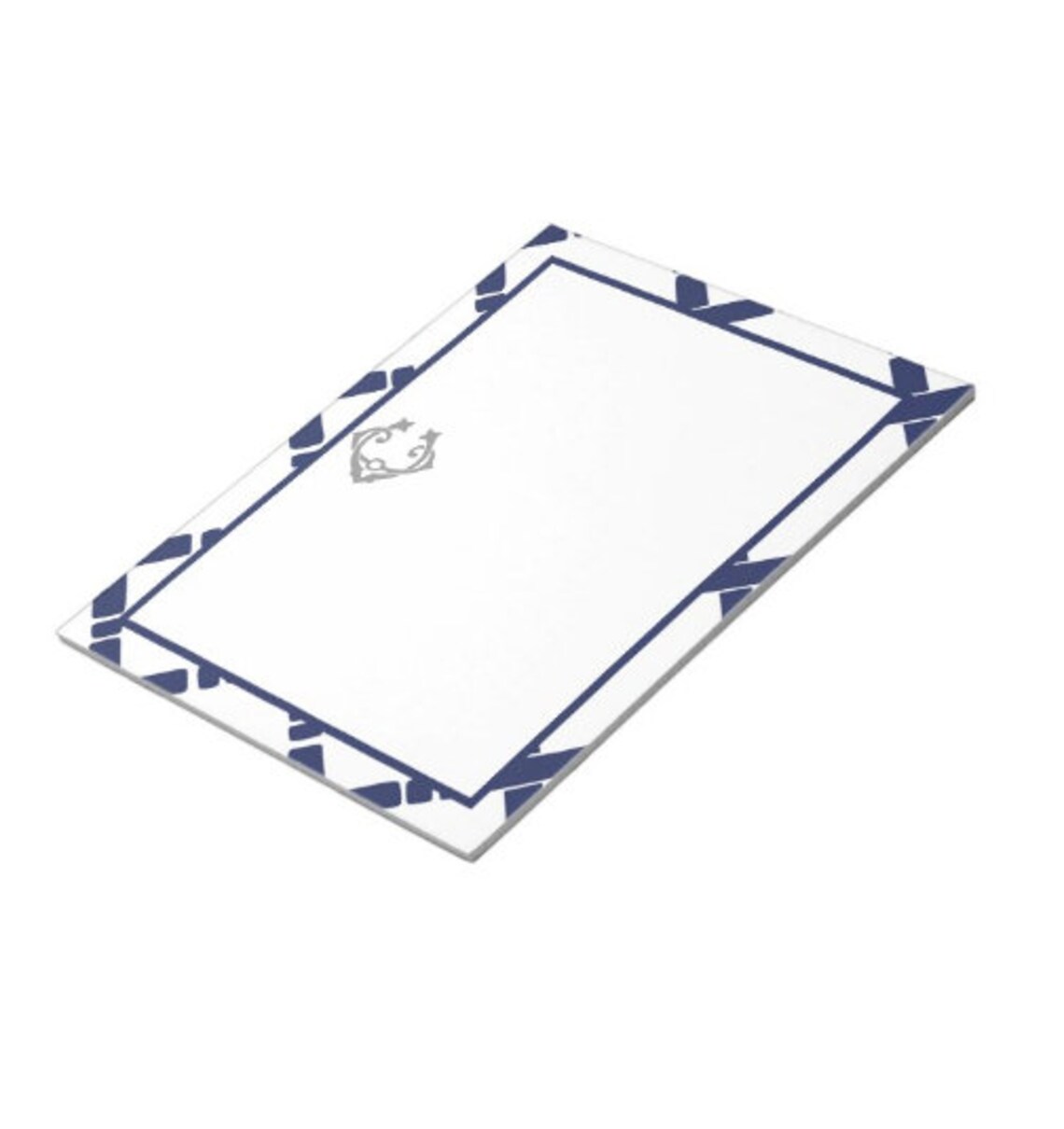 Navy Blue Bamboo Note Pad Monogram Sticky Notes Custom Two | Etsy