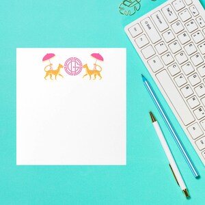 Preppy Pink Cheetah Monogrammed Notepad & Post-it® Notes, Custom ...