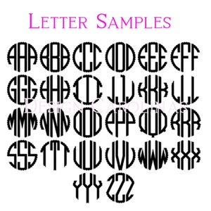 Scalloped Block Monogram Vinyl Decal, Custom Block Initials Vinyl ...