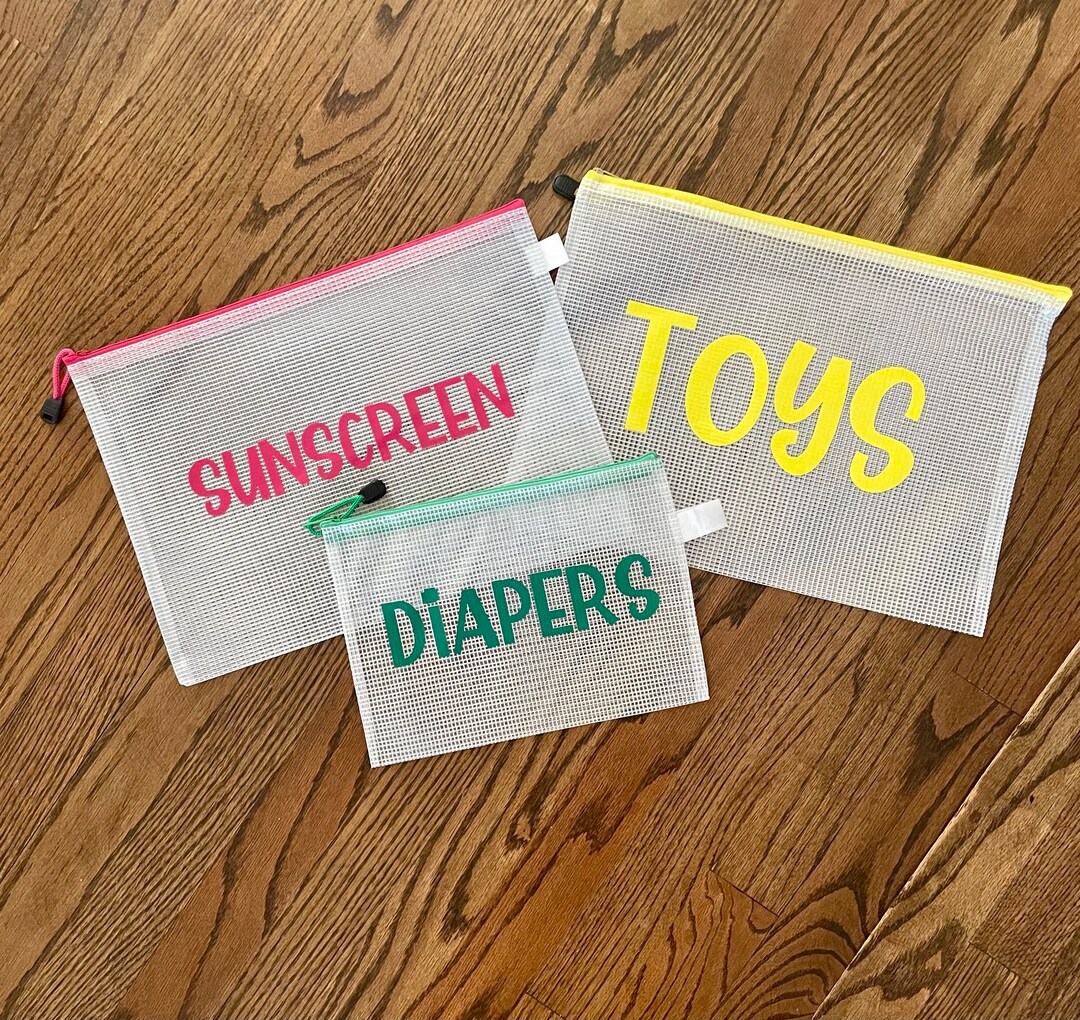Custom Monogram Zipper Pouch, Waterproof Clear Zip Bag, Personalized ...