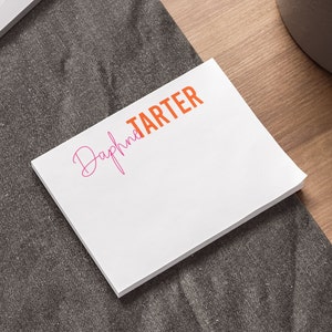 Personalized Name Notepad & Post-it® Notes, Custom Two Color Full Name ...