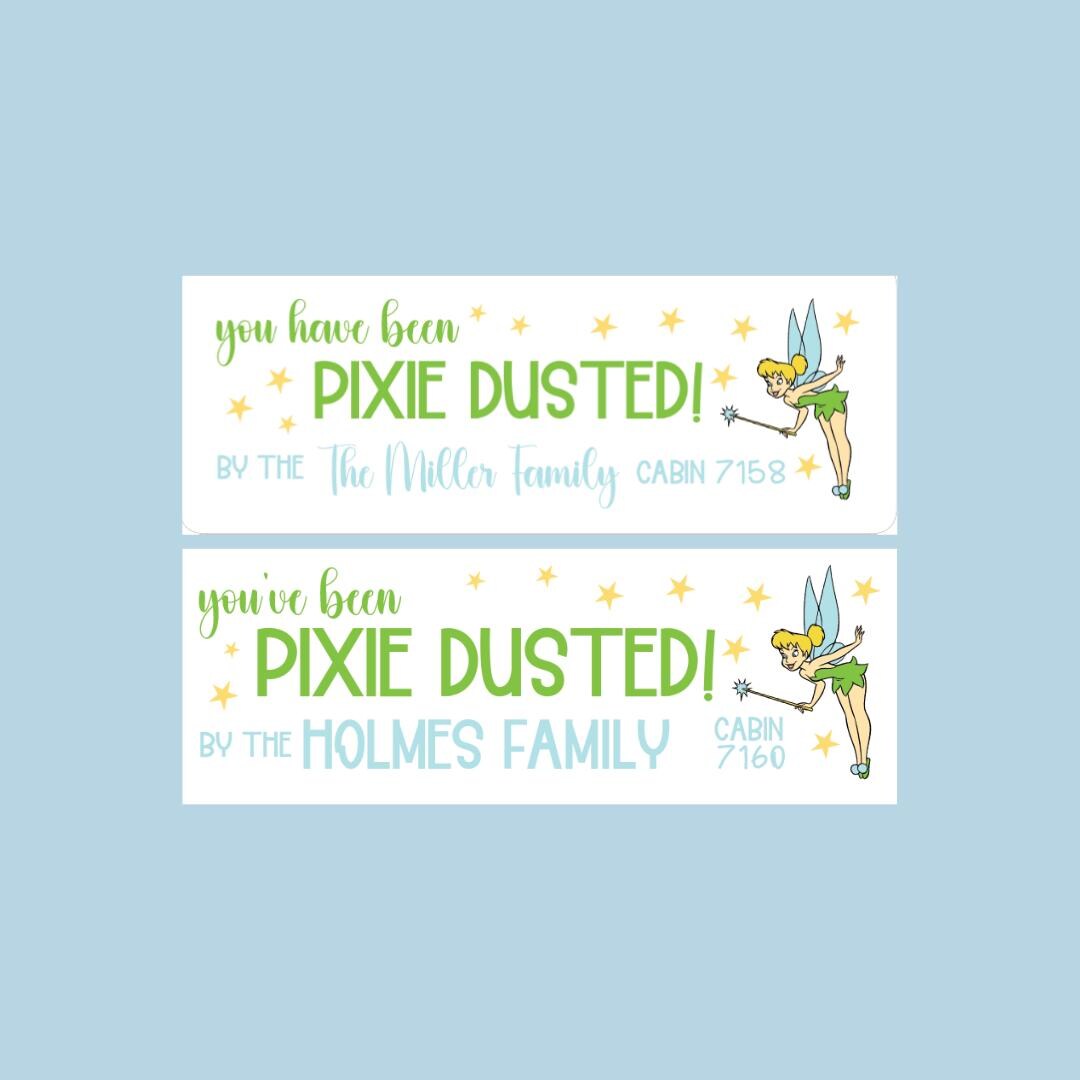 Custom DCL Pixie Dust Gift Labels, Personalized Tinkerbell Pixie Dust ...