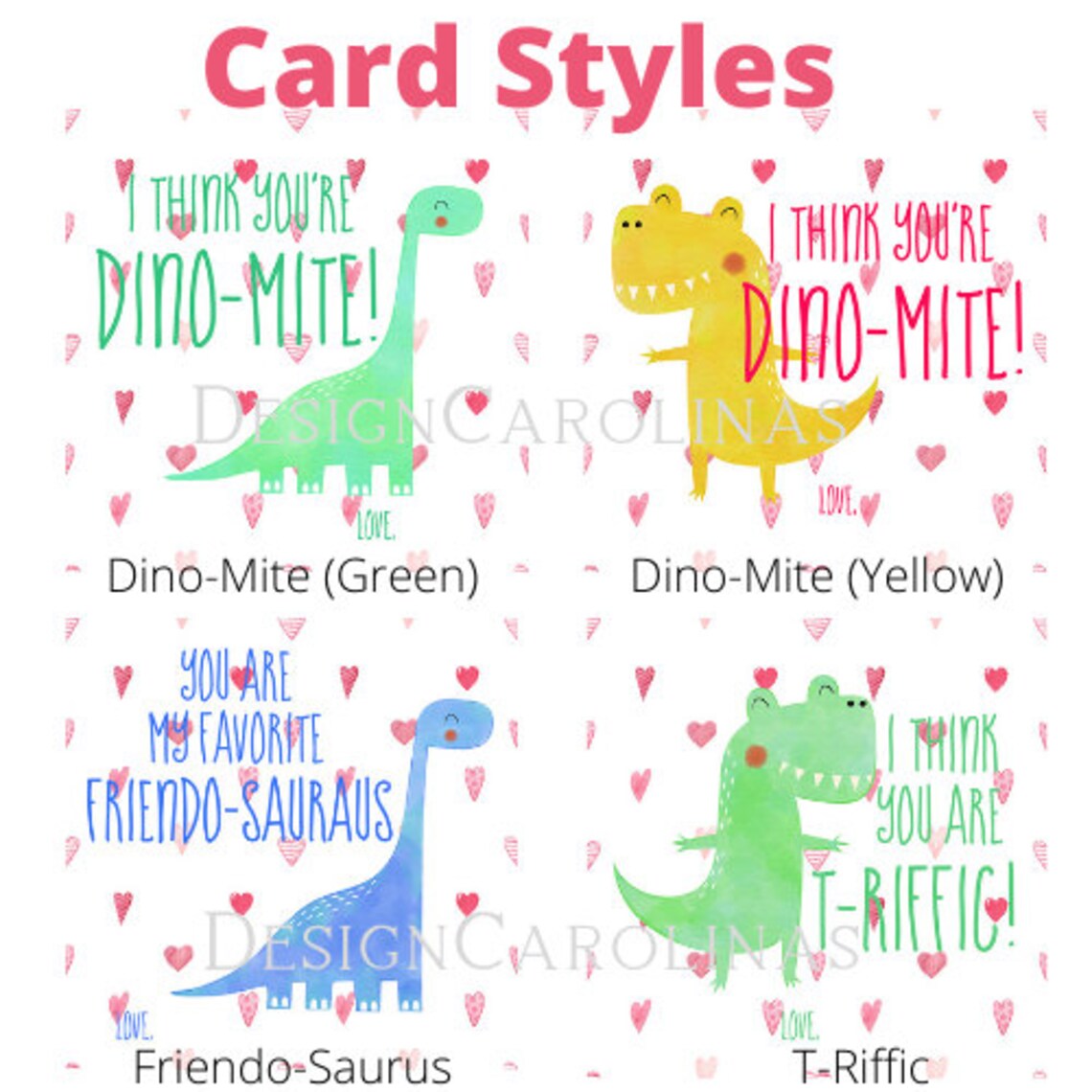 Digital Download Dinosaur Valentine Card Dinosaur Valentines | Etsy