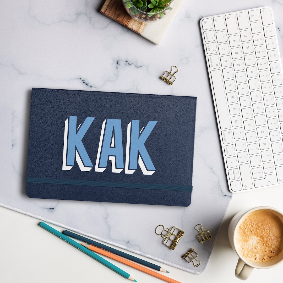 Custom Monogrammed Notebook, Hardcover Bound Journal, Personalized Gift ...