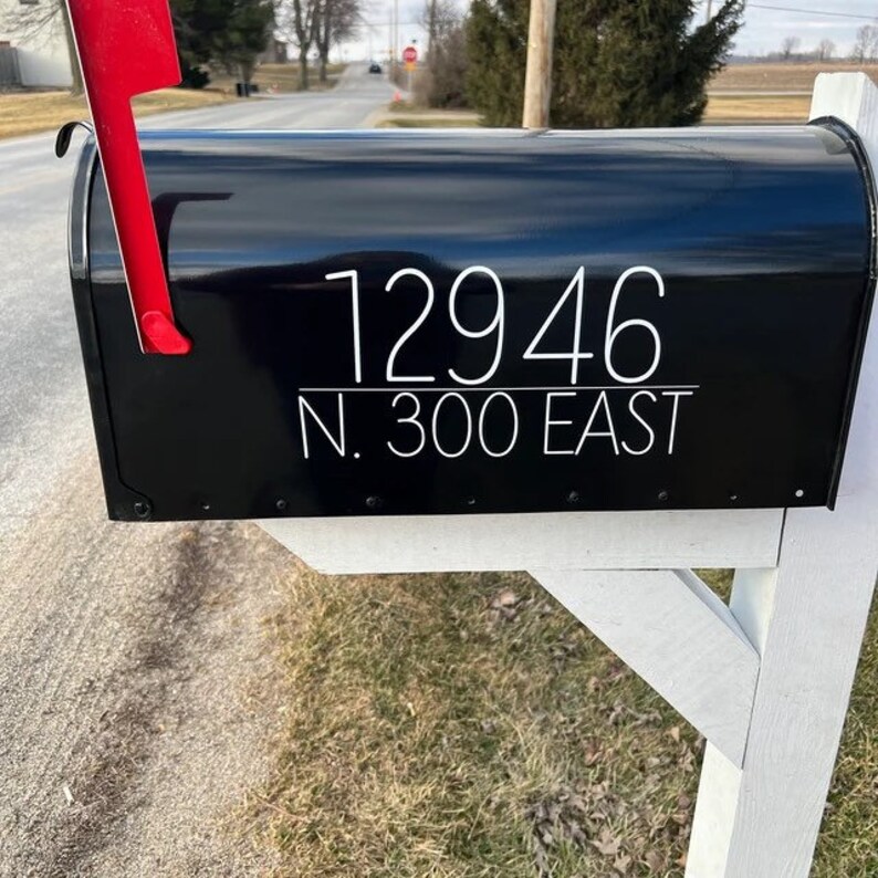 Set of Custom Mailbox Numbers With Street Address Name Decal - Etsy