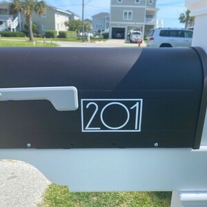 Mailbox Number Stickers With Border, Sans Serif Mailbox Number Decal ...