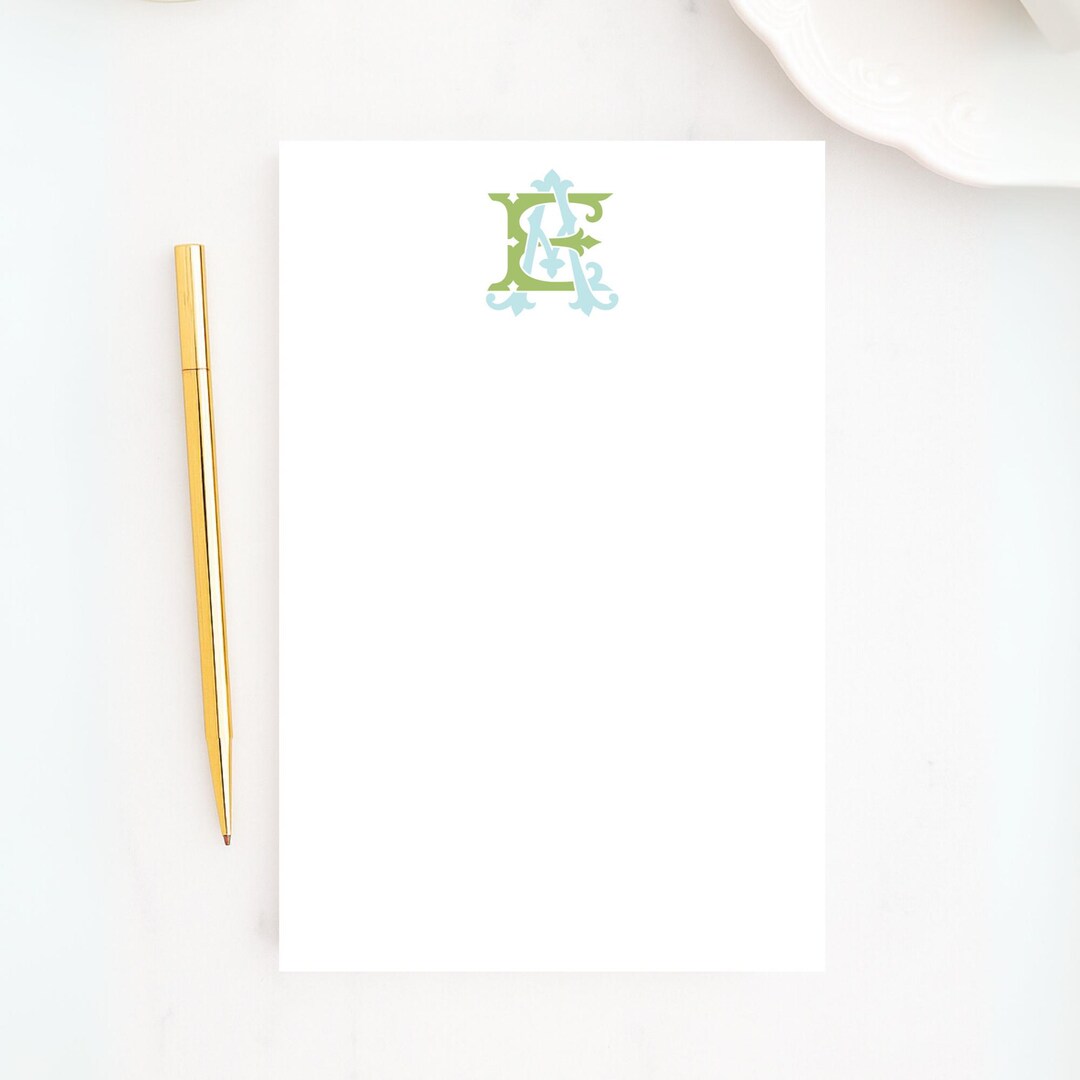 Custom Monogram Note Pad, Personalized Monogram Notepad for Her ...