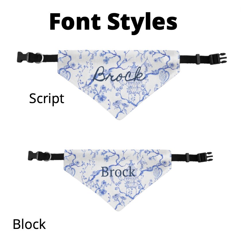 Chinoiserie Pet Bandana Collar Preppy Blue and White Dog - Etsy