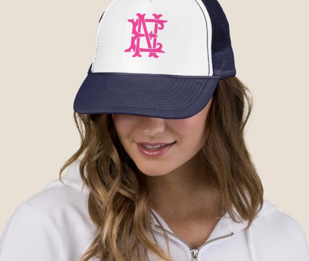 Custom Two Letter Monogram Trucker Hat, Duogram Hat, Custom Double ...