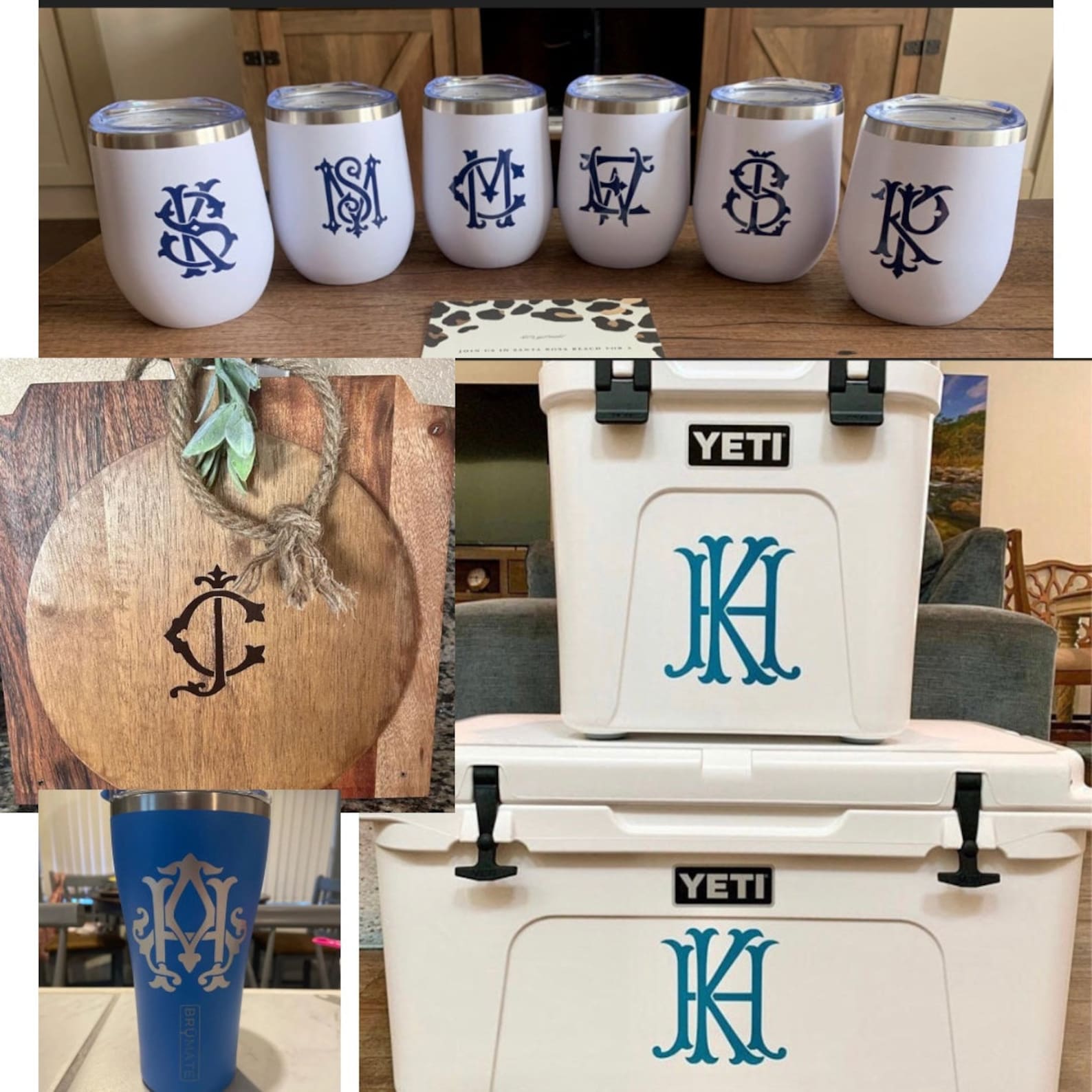 Two Letter Monogram Sticker, Couples Monogram, Custom Double Initials ...