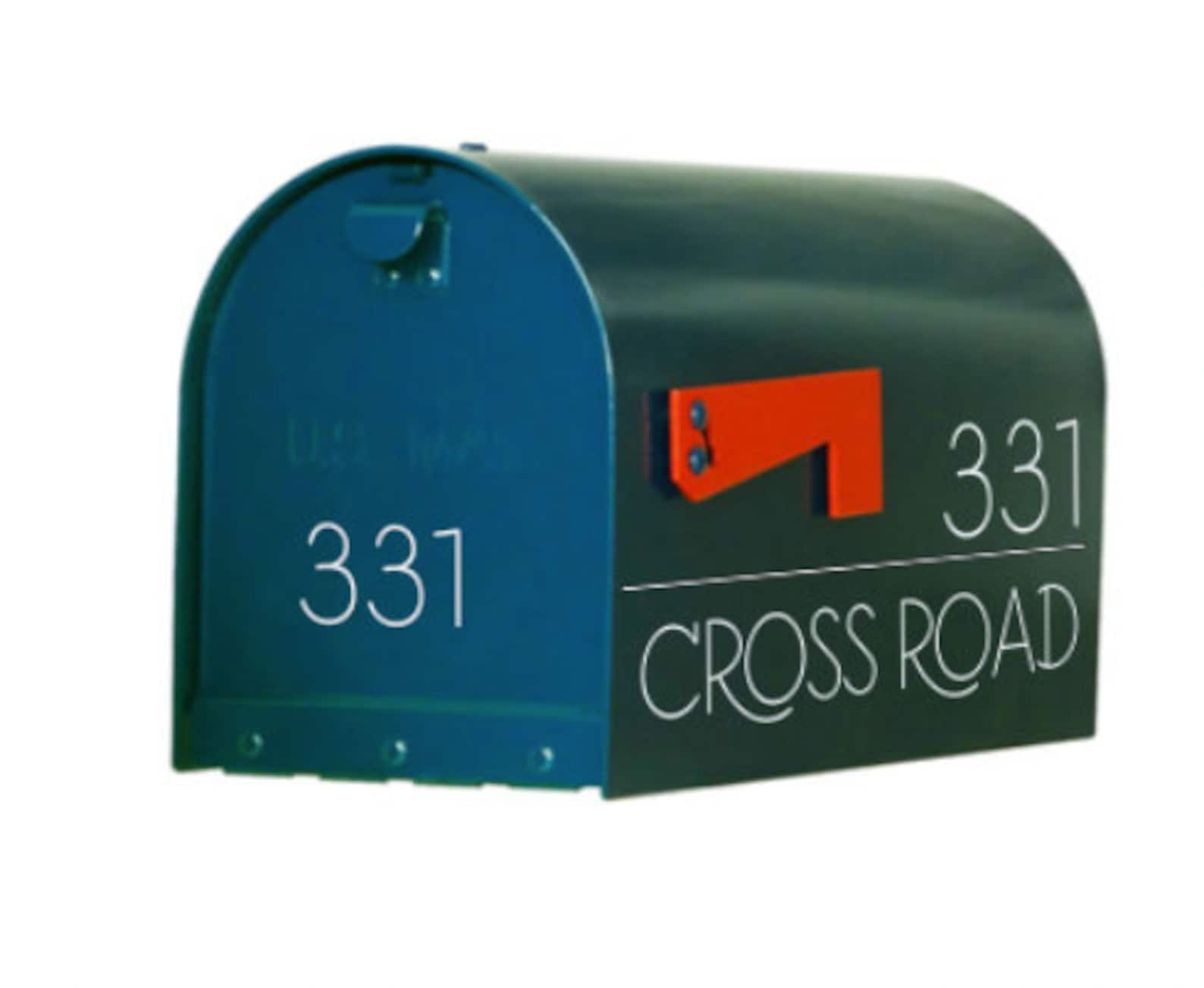 Set of Custom Mailbox Numbers With Street Address Name Decal, Modern ...