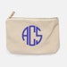 Custom Monogram Canvas Zip Pouch, Monogram Pouch, Custom Pencil Case ...