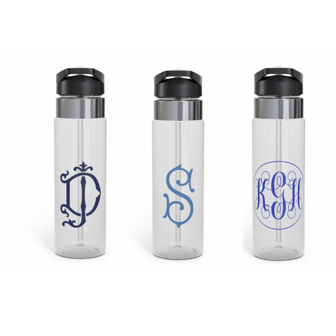 Monogrammed Water Bottle, Personalized 20oz Plastic Water Bottle ...