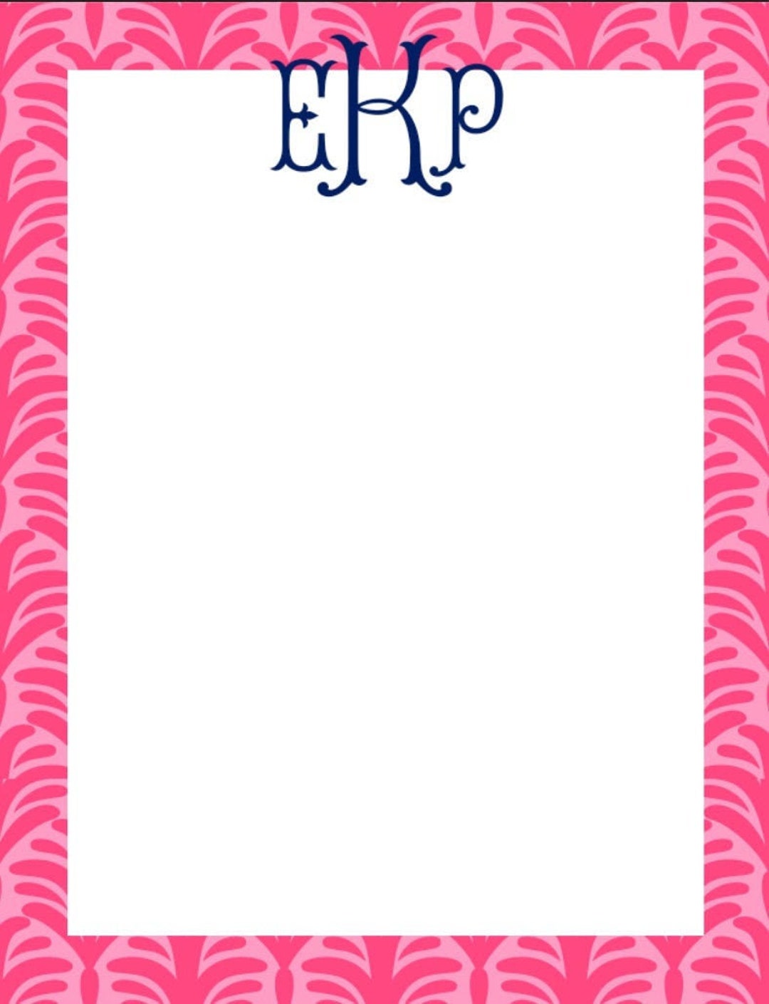 Pink Monogrammed Note Pad, Large 8.5 x 11 Personalized To Do List ...